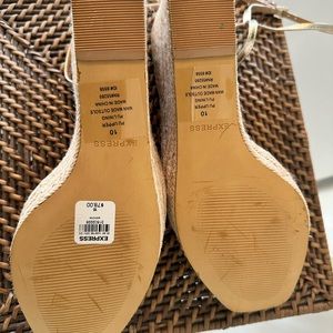 Express | Shoes | Gold Wedge Sandals | Poshmark